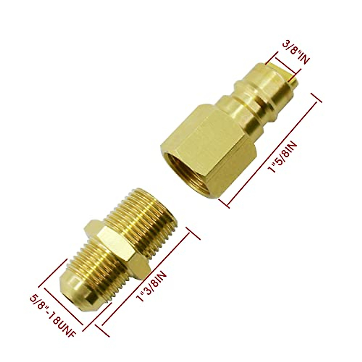MENSI 3/8" Male Flare Natural Hose Adapter Convert to Natural Gas 3/8" Quick Disconnect Plug