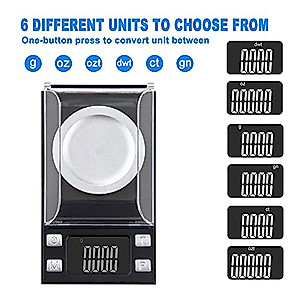 UNIWEIGH Milligram Scale 50g/0.001g,Precision Mini Carat Gram Scale for Powder Medicine,Jewelry,Gem,Reloading,Lab,Pocket Scale with Cal Weight,Professional Mg Scale with Tare,LCD Display,Powder Scoop