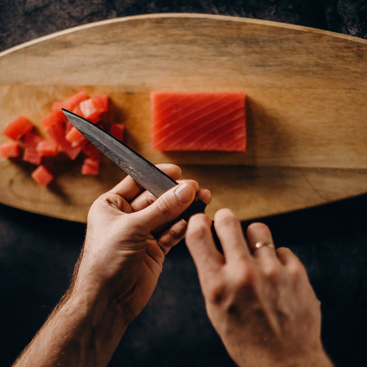 MJOGEE Damascus Professional Kitchen Knives - Chef Knife Set of 3 - Professional Knife Sets for Chefs - Carbon Steel Chef's Knives - 8-Inch Chef Knife, 5-Inch Utility Knife, & 3.5-Inch Paring Knife