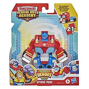 Transformers Playskool Heroes Rescue Bots Academy Classic Heroes Team Optimus Prime Converting Toy, 4.5-Inch Action Figure, Ages 3 and Up