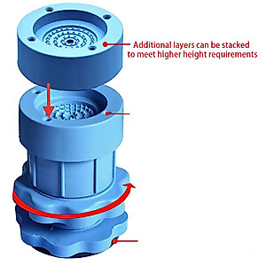 Multifunctional Adjustable Bracket Base For Washing Machine,Multifunctional Adjustable Bracket Base Anti Vibration Pads,Adjustable Height Washing Machine Support Foot Pads Non Slip Heighten (4xBlue)