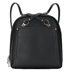 MMS Brands Miztique The Daisy Convertible Backpack Purse for Women, Soft Vegan Leather Crossbody Bag -Black