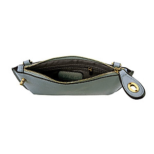 Joy Susan Women's Fashion Purse Mini Crossbody Wristlet Clutch Handbag - Mineral Blue