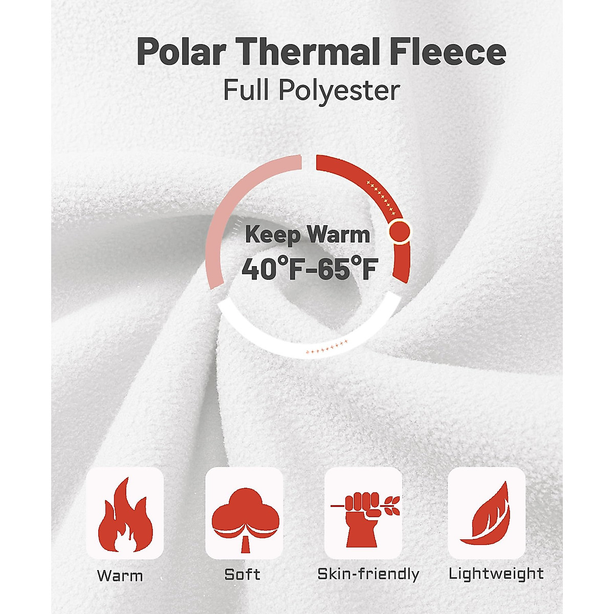 MAGCOMSEN White Fleece Jacket for Women Lightweight Full Zip Coats Soft Warm Polar Fleece for Winter, M