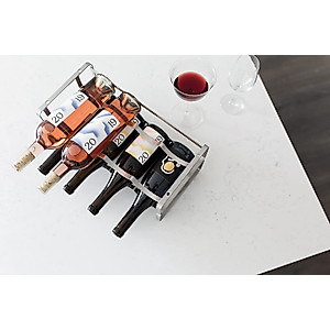 Better Houseware Silver Coated Steel Stackable Modular Wine Rack- 4 Bottles