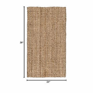 SAFAVIEH Natural Fiber Collection Accent Rug - 2' x 3', Natural, Handmade Chunky Textured Jute 0.75-inch Thick, Ideal for High Traffic Areas in Entryway, Living Room, Bedroom (NF447A)