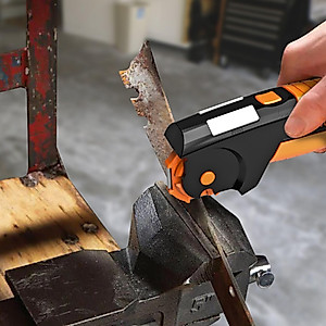 Orange Ninja All-in-1 Garden Tool & Knife Sharpener for Lawn Mower Blade,Scissors, Axe, Hatchet, Machete, Pruner, Hedge Shears by Sharp Pebble