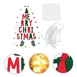 1 Set Christmas Tree with Lights Christmas Decorations LED Decor Christmas Tree Light Christmas Fairy Light Wall Felt Christmas Tree Christmas Wall Decor Xmas Ornament LED