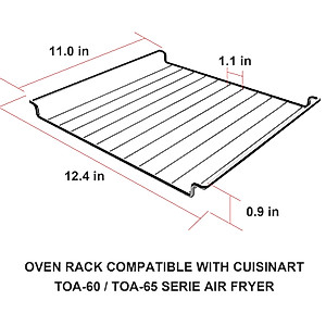 Wire Oven Rack Compatible for Cuisinart TOA-60/65 Convection AirFryer Toaster Oven, TOBEFORT Stainless Steel Wire Rack, Replacement Oven-Safe Warming Rack, Cooling Rack for Cooking and Baking