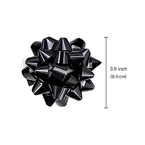 MAYPLUSS 3.5" Black Gift Bow Assortment (18 Bows, 4 Spools of Ribbon), Perfect for Christmas, Birthday, Holiday, Party Favors Decorations