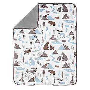 Lambs & Ivy Big Sky Woodland Forest Animals Soft Minky/Fleece Baby Blanket