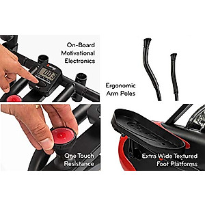 ORBITREK Elite Elliptical Machine for Home Workouts, Compact Exercise Equipment for Home Use, Cardio Training Machine with Variable Resistance, Compact Design, Supports Upto 300 lbs Weight Capacity