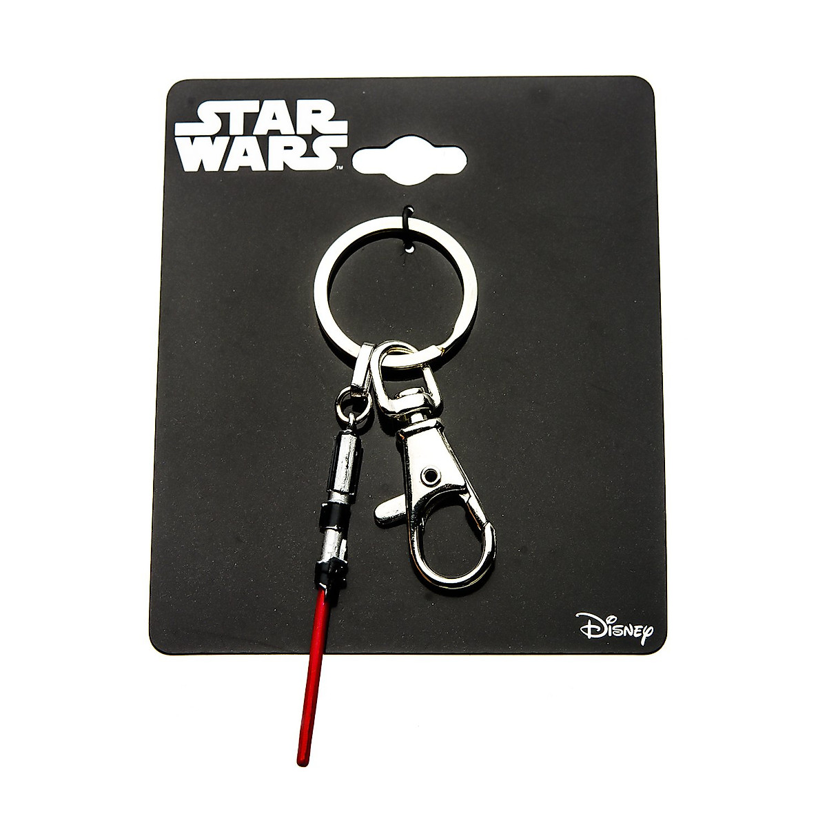 Star Wars Jewelry Unisex Adult Darth Vader Lightsaber Steel Key Chain, Silver/Red, One Size