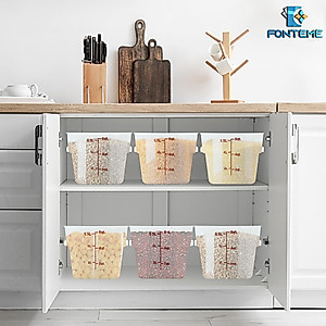 Fonteme Polypropylene Square Food Storage Container - 6 Qt | Translucent Plastic Food Container with Red Lid & Easy-to-Read Measurements | BPA-Free and Dishwasher Safe | Keeps Food Fresh and Safe