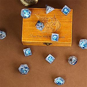 Twelve Blue Constellation DND Resin Dice Set for Dungeons and Dragons, D&D, D20, D and D, Polyhedral Resin Dice, Dungeons and Dragons Gifts, Accessories