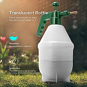 VIVOSUN 0.2 Gallon Handheld Garden Pump Sprayer, 27 oz Gallon Lawn & Garden Pressure Water Spray Bottle with Adjustable Brass Nozzle, for Plants and Other Cleaning Solutions (0.8L Green)