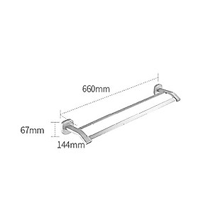 JJZXD Space Aluminum Frame Bathroom Rack Wall Hanging Towel Rack Hook Towel Rack Toilet Rack