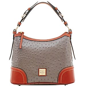 Dooney & Bourke Handbag, Ostrich Hobo Shoulder Bag - Pewter