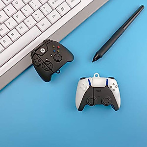 [2Pcs] Cute Airpod Case for Airpod 2/1, WQNIDE Cartoon Fashion Cool Design Airpods Cover, 3D Cartoon Funny Shockproof Protective Skin Accessories Airpods Silicone Case for Boys Girls Men