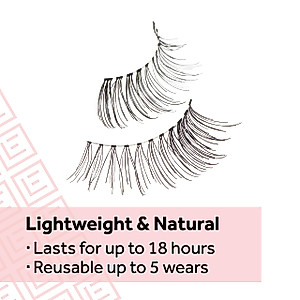 Eylure Naturals Accent No. 003 Reusable Eyelashes, Adhesive Included, 1 Pair