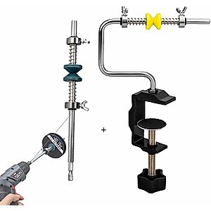 THKFISH Fishing Line Spooler Fishing Line Winder Spooler Fishing Accessories Adjustable Stable Portable Fishing Line Spooler with Clamp B-Long Line Spooler + C-Line Remover