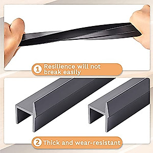 Chinco 2 Pieces PVC Drawer Hanging File Rails Black File Cabinet Rails for Hanging Files 1/2 Drawer Sides Letter Size File Storage Hanging File Organizer (16 Inch)
