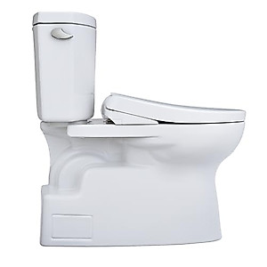 TOTO WASHLET+ Vespin II Two-Piece Elongated 1.28 GPF Toilet and WASHLET+ S7A Contemporary Bidet Seat, Cotton White - MW4744736CEFG#01