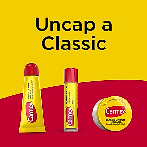 Carmex Medicated Lip Balm Sticks, Lip Moisturizer for Dry, Chapped Lips, 0.15oz, 3 Count (2 Packs) plus 1 Count Carmex Lip Balm Tube, 0.35oz