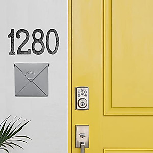 NACH House Numbers for Outside, 8 inch Black Address Numbers for House - Number 9 - Rustic Numbers for Outside with Mounting Hardware