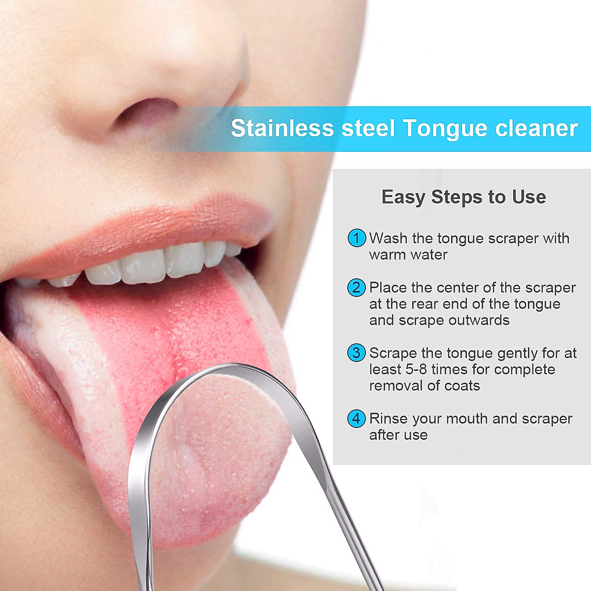 Tongue Scraper,Stocking Stuffers Tongue Cleaner For Adults,2pack Tounge Scraper Cleaner Stainless Steel Gifts For Men and Women With Case.