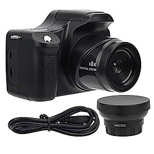 24 megapixel Digital Camera with 3.0 inch LCD Screen 18X Zoom HD SLR Camera Long Focal Length Portable Digital Camera(Standard Version + Wide-Angle Lens)