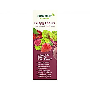 Sprout Organic Toddler Snacks, Crispy Chews, Red Berry & Beet, 3.15 oz - Pack of 10