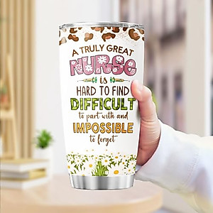 HUBUPU Nurse Gifts, Tumbler 20 Oz With Lid And Straw, A Truly Nurse, Tumblers Nurses Coffee Cups Week For Nursing Women School