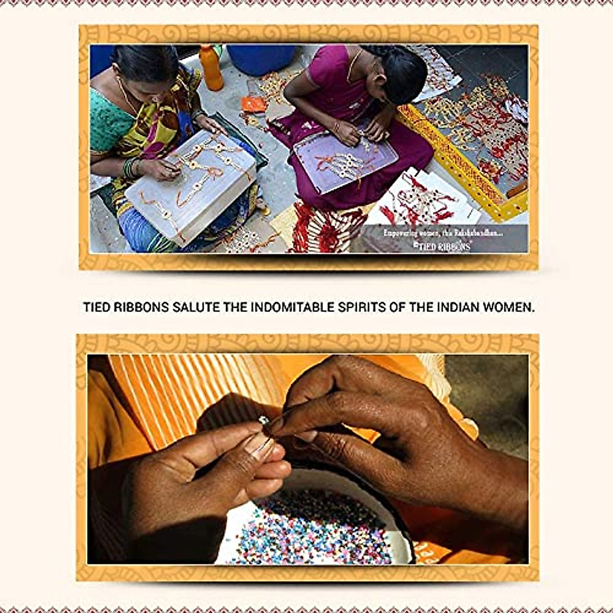 TIED RIBBONS Rakhi for Brother | Bhai Rakhi with Card | Roli Chawal Tika - Raksha bandhan Rakhi Bracelet for Brother Rakhi Thread | Rakhi for Bhaiya | Rakhi Gifts for Brother (Orange | Multi)