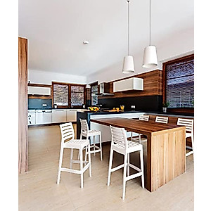 Compamia Ares 29.5" Outdoor Bar Stool in White (Set of 2)