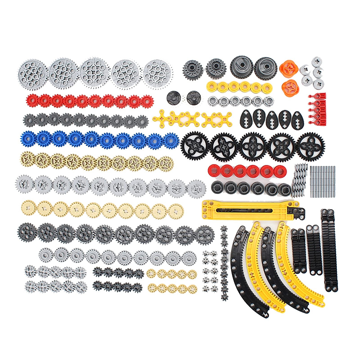KonHaovF 213PCS Differential Gear Box Set for Technic Series Parts Compatible with Lego Technic Parts, DIY Gears Assortment Pack(Liftarm, Pins, Axles, Connectors) for Technic Building Blocks Set