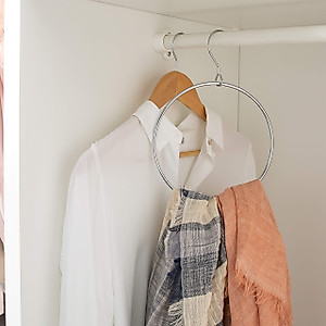 Organize It All Belt/Scarf Ring Hanger, Closet Storage, Rubber Coated Opening, Free Spinning