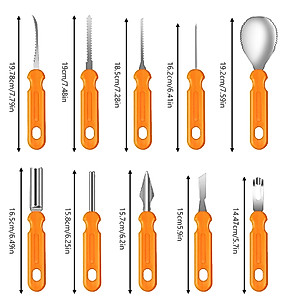 ONEVER Pumpkin Carving Kit Tools Halloween, Professional Heavy Duty Carving Set Pumpkin Carving Knife, Stainless Steel Double-side Sculpting Tool Carving Kit for Halloween Decoration for Halloween