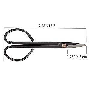 BambooMN 7.2" Black Bonsai Trimming Shear - 1 Piece