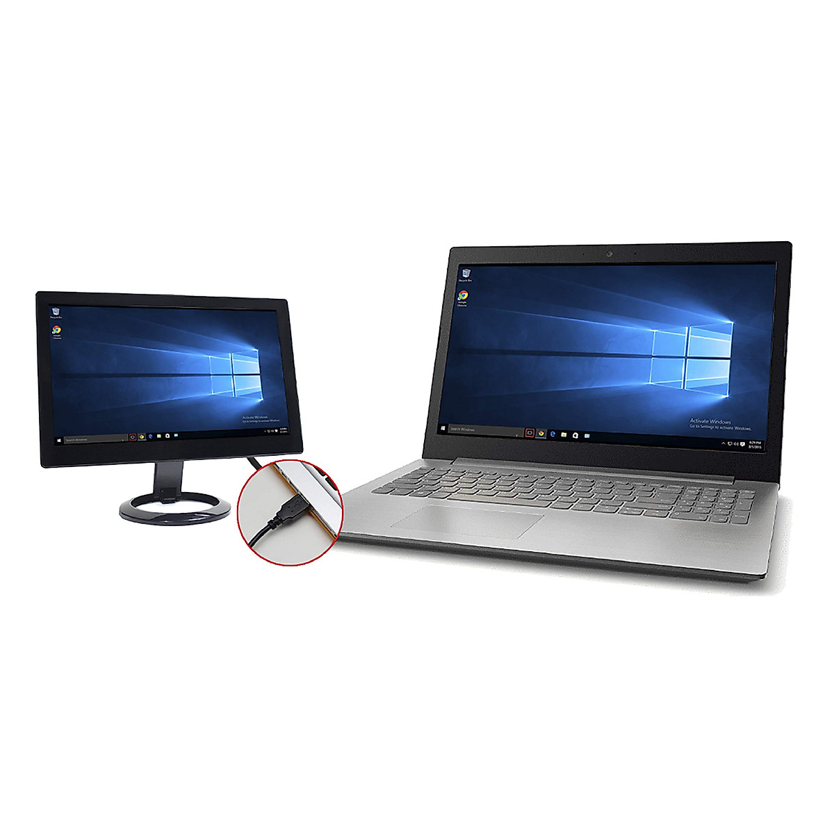 DoubleSight Displays DS-12H 12" LCD HDMI Monitor - TAA Compliant - 1366 x 768 - WXGA - 250 Nit - Micro HDMI - Black - Portable No Video Card Required PC/MAC - 3 Year Warranty