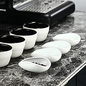 LIPPSY Coffee Dosing Cup, Coffee Beans Dosing Cup, Ceramic Tea Scoop, Pure White Ceramic Tea Vessel with Non-Slip Base