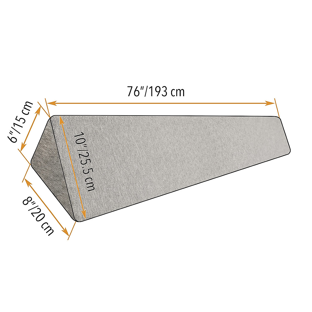 Insieme King Size Headboard Gap Filler (White). Long Bed Wedge Pillow for Covering Cracks Between Bed & Headboard or Wall with Pillow Support (76x8x6 inch)