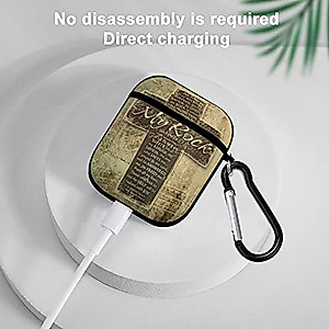 YouTary Christian Religious Bible Verse The Lord is My Rock Pattern Airpods 1 & 2 Case Cover, Apple AirPod Headphone Cover Unisex Personalized Shockproof Protective Wireless Charging Accessories with