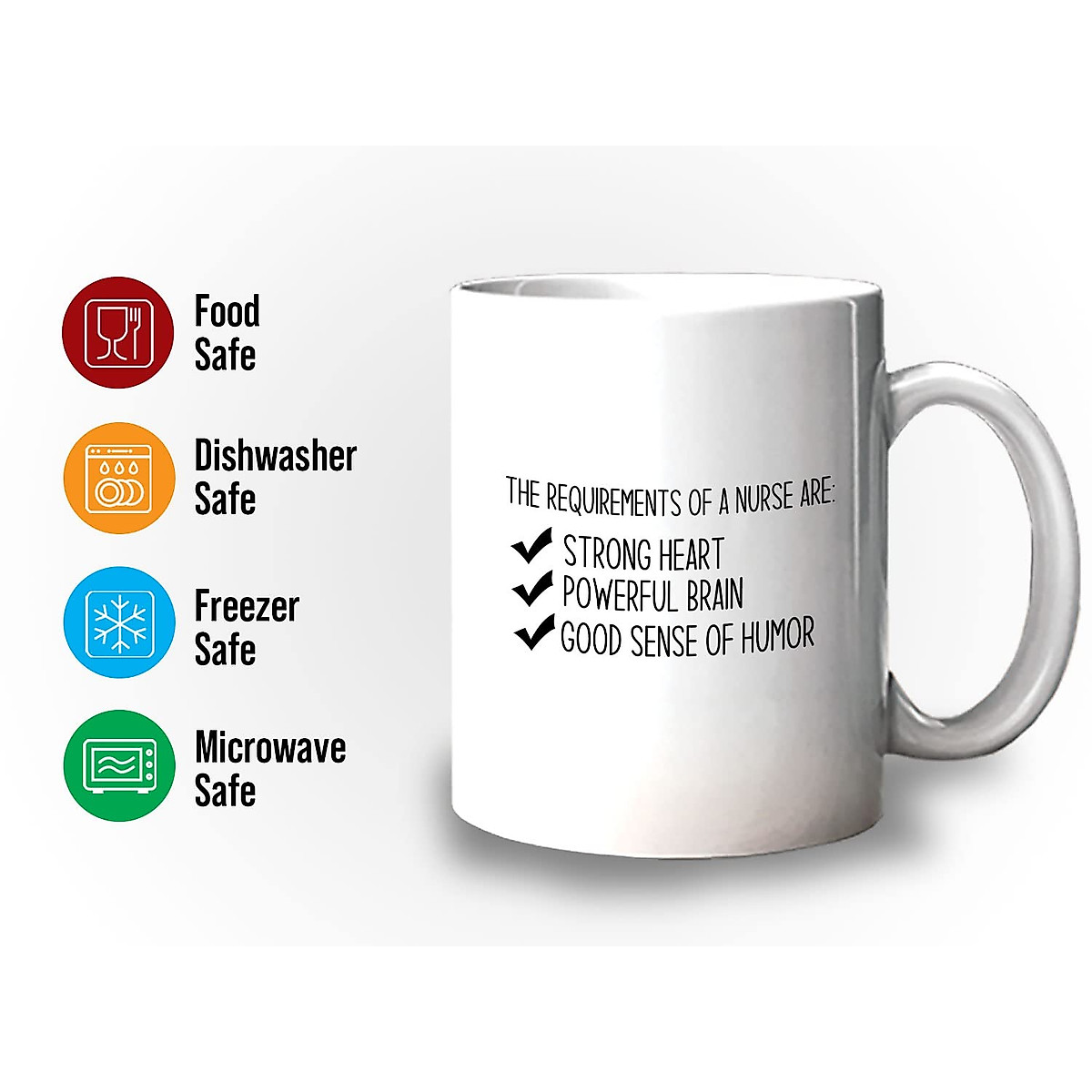 Bubble Hugs Nurse Coffee Mug 11oz White - The Requirements - Labor Clinical Certified Nursing Assistant Surgical Emergency Oncology Practitioner