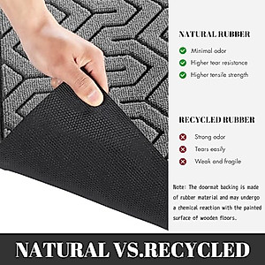 Yimobra Door Mat, All-Season Outdoor Indoor Durable Doormat for Home Entrance Floor, Heavy Duty Non Slip Front Door Mats Outdoor, Easy to Clean, Garage and Garden, 29.5 x 17 Inch, Grey