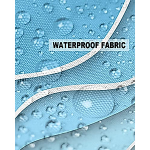 Blue White Ombre Outdoor Pillow Covers 16 x 16 Inches, Winter Blue Waterproof Throw Pillow Cover Set of 2, Geometric Modern Abstract Art Home Decorative Square Cushion Covers for Patio/Tent/Garden