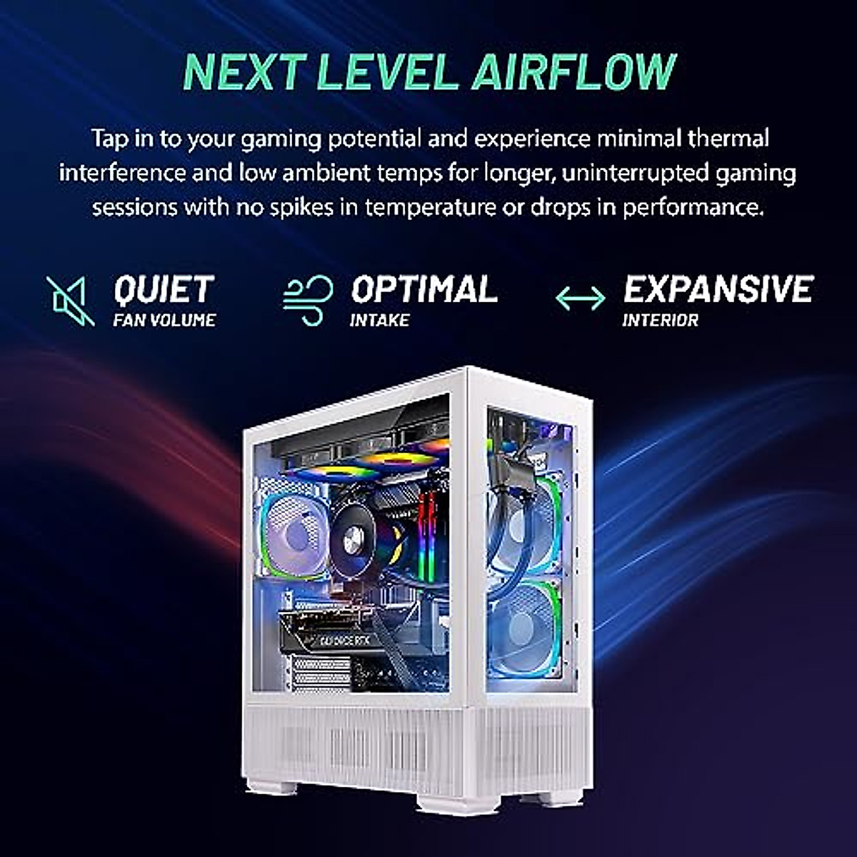 Skytech Gaming Azure PC Desktop – AMD Ryzen 9 7900X3D 4.4 GHz, NVIDIA RTX 4080, 1TB NVME Gen4 SSD, 32GB DDR5 RAM RGB, 1000W Gold PCIE 5.0 PSU, 360mm AIO, 11AC Wi-Fi, Windows 11 Home 64-bit,White
