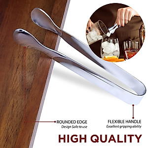 Mini Serving Tongs 12pcs, 4.3 inches Stainless Steel Small Sugar Cube Tongs by DUGATO, Appetizers Tongs, Sliver Mini Ice Tongs, Kitchen Tongs for Tea Party Coffee Bar Desserts