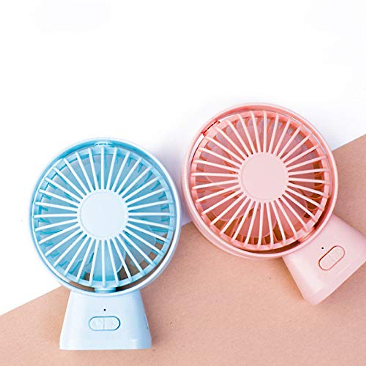 qiguch66 Mini Fan for Desk,USB Desk Fan,Small Personal Fan,Desktop Fan Adjustable Angle USB Powered ABS 3 Speed Cooling Table Fan for Office - Pink
