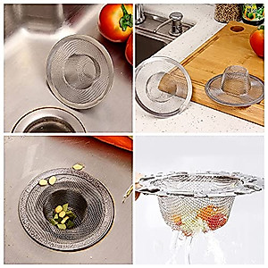 10pcs Mesh Sink Strainer, 4.5" Diameter Stainless Steel Slop Basket Filter Trap, Metal Kitchen Drain Strainer, Hair Basket Drain - Fits Most Kitchen Sinks, Bathroom Sinks,Shower Drains,Floor Drain